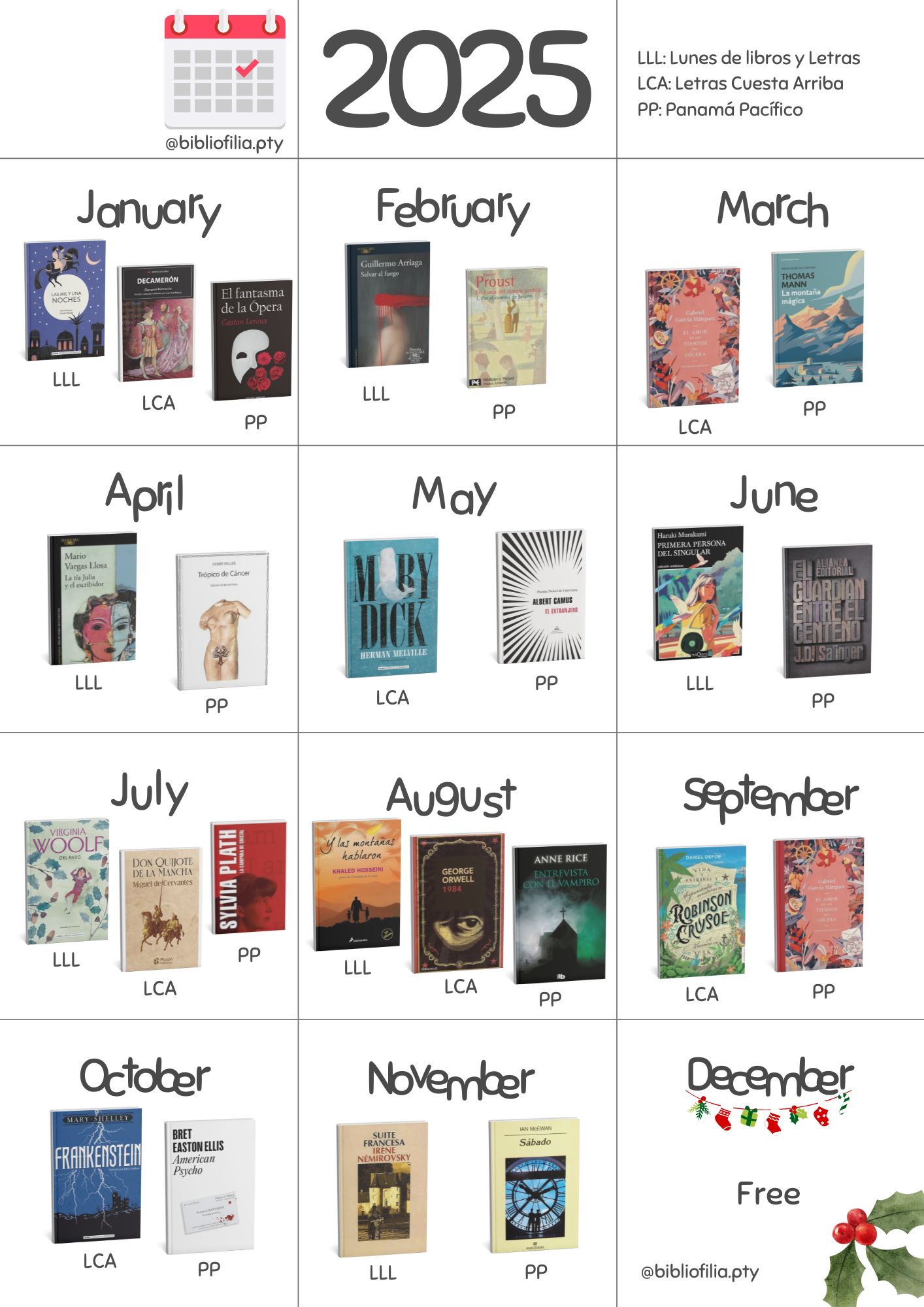 Calendario de lecturas 2025 – Kathe Berdugo
